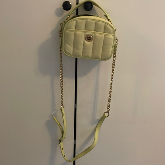 Coach | Bags | Coach Lunchbox Top Handle Quilted Crossbody Purse Yellow ...